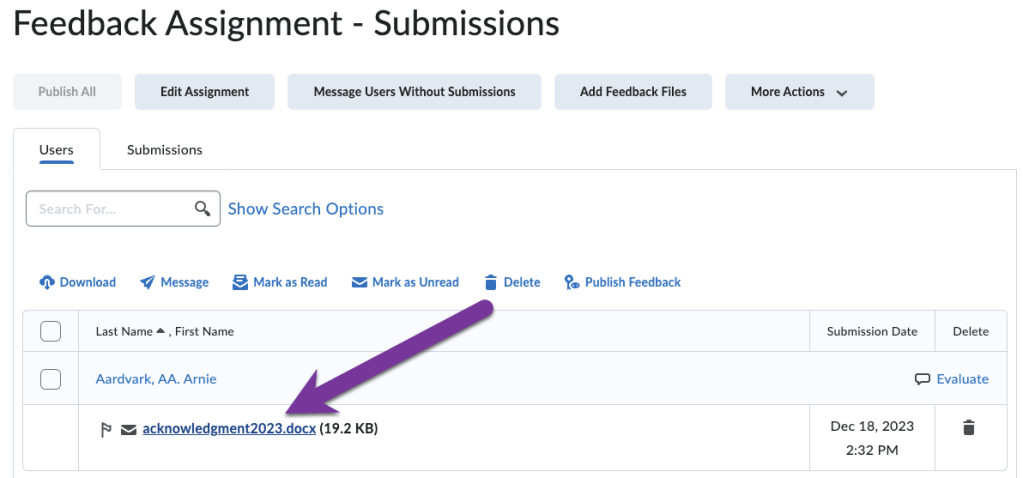 Give Students Feedback on their Assignment Submissions – PPSC eLearning Knowledge Base & Support