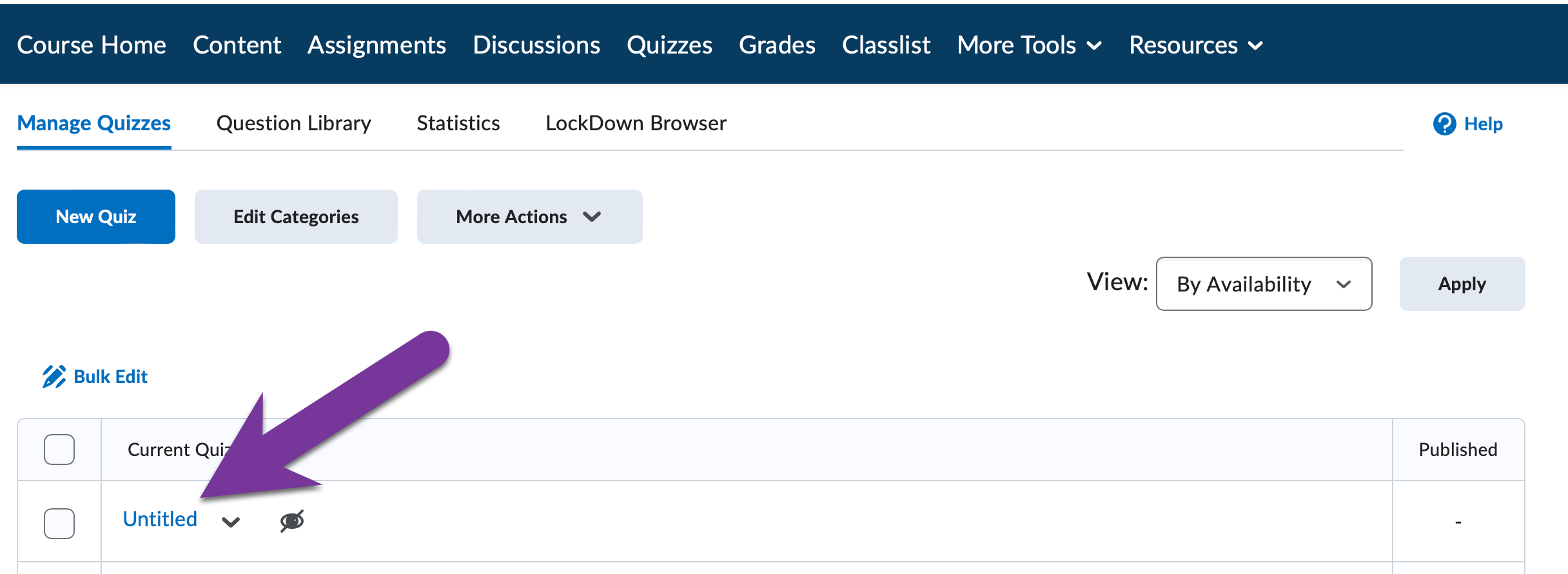 Link Grades to a Quiz – PPSC eLearning Knowledge Base & Support