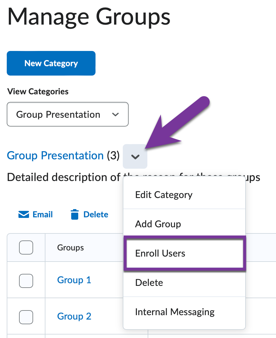 Assign (enroll) members to groups – PPSC eLearning Knowledge Base & Support