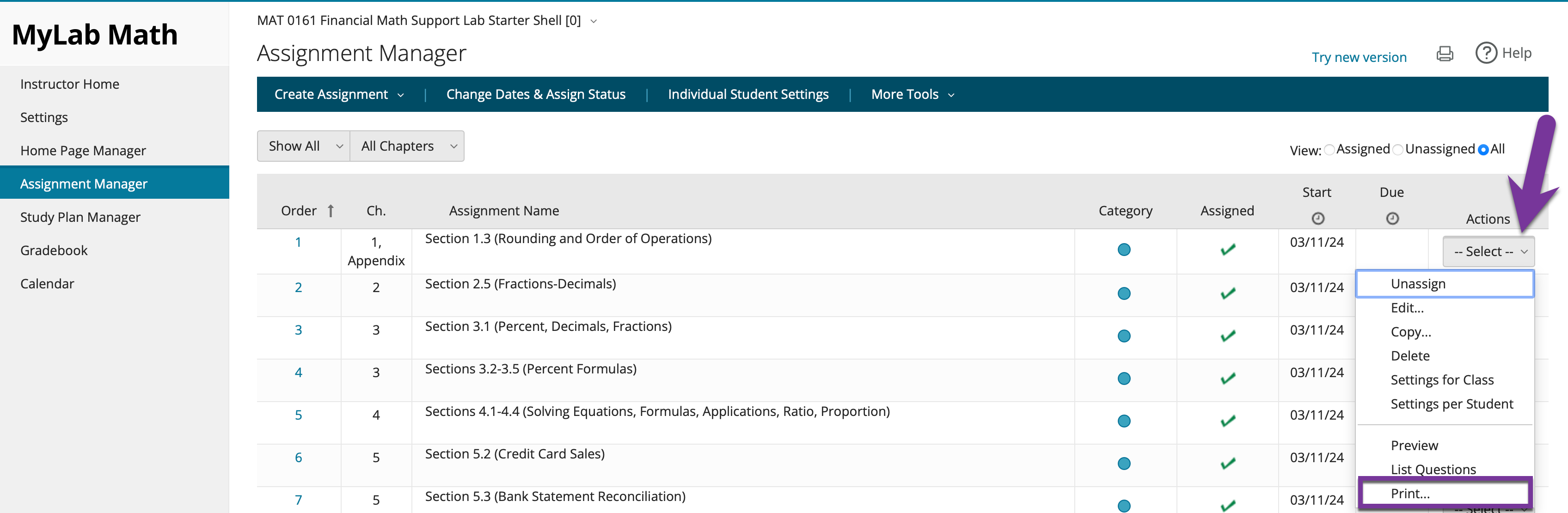 How to Print Homework/Quizzes/Tests in MyLab Math – PPSC eLearning ...