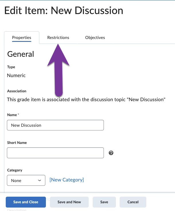 Restrictions on Grades – PPSC eLearning Knowledge Base & Support